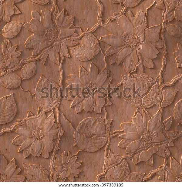 3d Pattern Flowers Wood Texture Seamless 스톡 일러스트 397339105 | Shutterstock