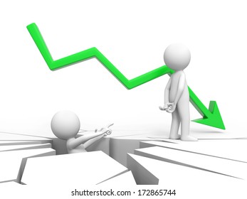 Ilustrasi Stok 3d People Falling Graph 172865747 | Shutterstock