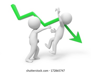 Ilustrasi Stok 3d People Falling Graph 172865747 | Shutterstock