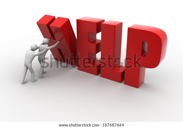 3d People Help Text Stock Illustration 187687664 | Shutterstock