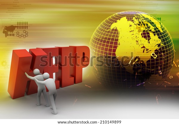 3d People Help Text Stock Illustration 210149899 | Shutterstock