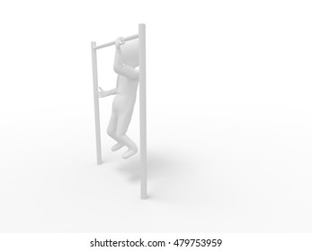 3d People One Hand Pull Stick Stock Illustration 479753959