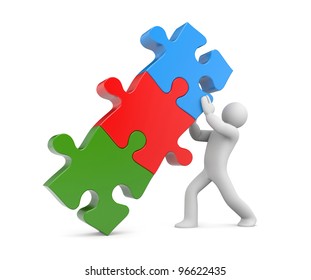 3d People Stack Puzzle Image Contain Stock Illustration 96622435 ...