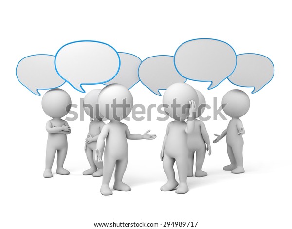 3d People Talking Speech Bubbles 3d Stock Illustration 294989717