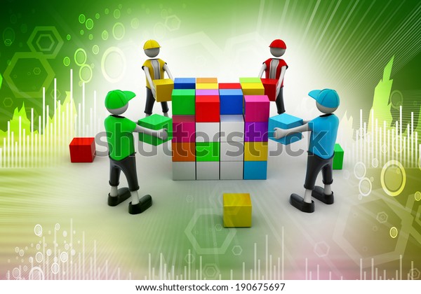 3d People Teamwork Stock Illustration 190675697 | Shutterstock