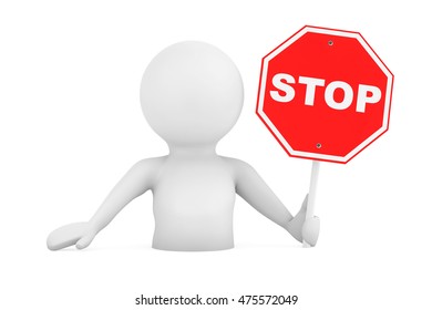 Person Holding Stop Sign 3d Rendered Stock Illustration 53720950 ...
