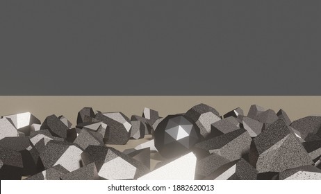 3d Physics Simulation Fractured Cube Metallic Stock Illustration 1882620040