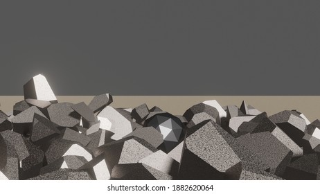 3d Physics Simulation Fractured Cube Metallic Stock Illustration 1882620040