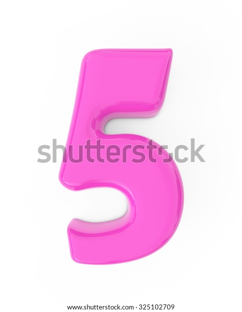 3d Pink Funny Bubble Number 5: ilustración de stock 325102709 ...
