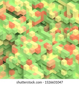 3d Pixels Abstract Isometric Background Stock Illustration 1526631047 ...