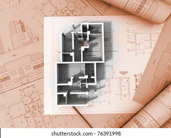 3d Plan Drawing Stock Illustration 55137103 | Shutterstock