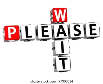 3d Please Wait Crossword Text Over 스톡 일러스트 97303814 | Shutterstock