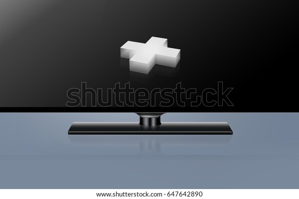 3d Plus Sign Inside Modern Wide Stock Illustration 647642890 | Shutterstock