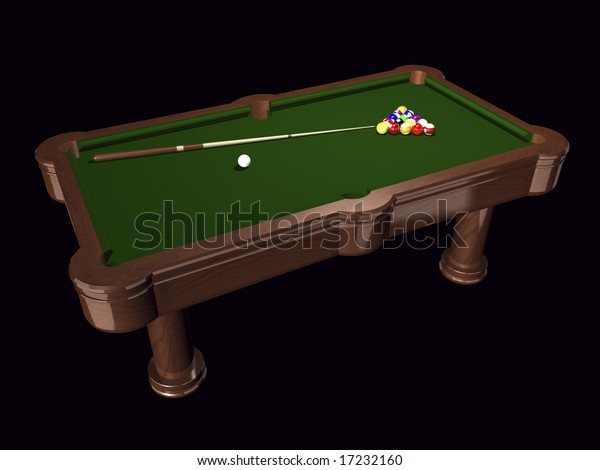 3d Pool Table On Black Background Stock Illustration 17232160 ...