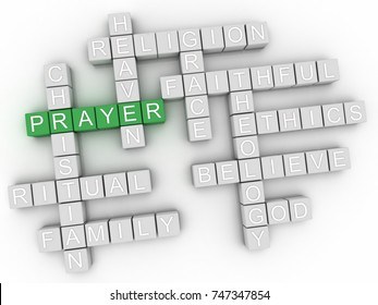3d Prayer Word Cloud Collage Religion Stock Illustration 747347854 ...