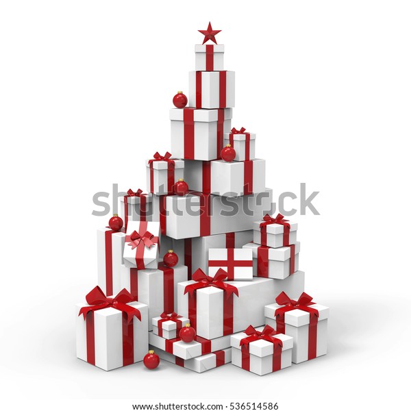 3d Present Boxes Christmas Tree Concept Stock Illustration 536514586 ...