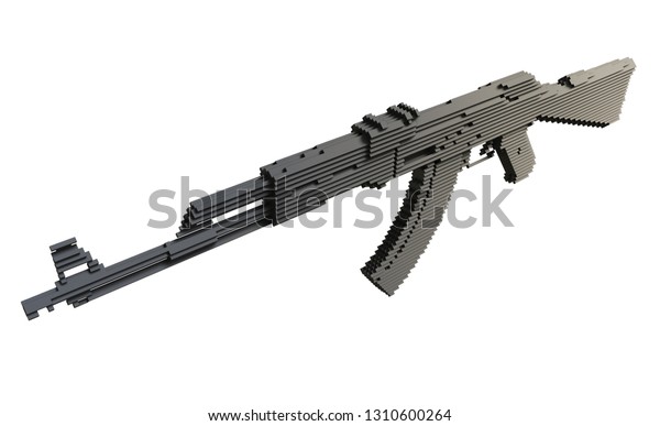3d Printed Machine Gun Isolated On Stock Illustration 1310600264 ...