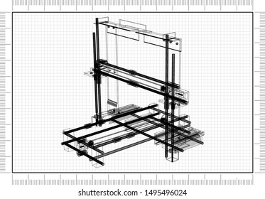 690 3d printer sketch Images, Stock Photos & Vectors | Shutterstock