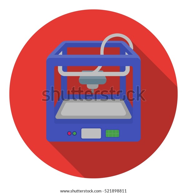 3d Printer Flat Style Isolated On Stock Illustration 521898811 ...