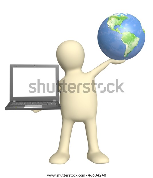 3d Puppet Laptop Hand Over White Stock Illustration 46604248 | Shutterstock