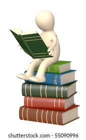 3d Puppet Reading Book Stock Illustration 55090996 | Shutterstock
