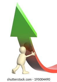 3d Puppet Supporting Arrow Isolated On Stock Illustration 195004490 ...