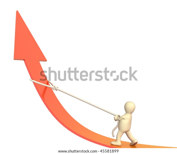 3d Puppet Supporting Arrow Red Color Stock Illustration 45581899 ...