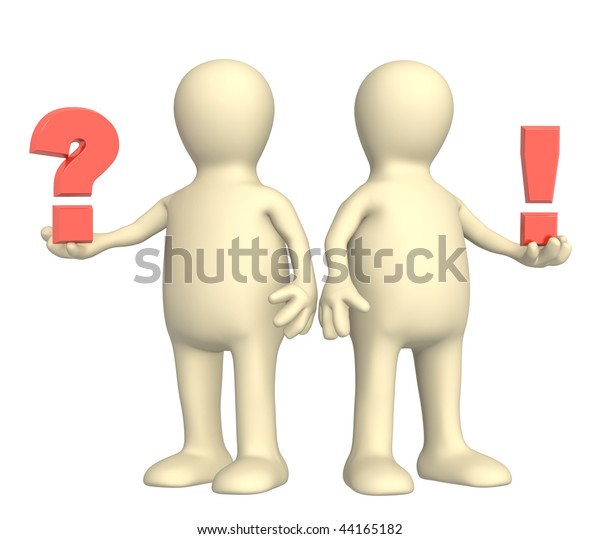 3d Puppets Exclamation Question Marks Red Stock Illustration 44165182 ...