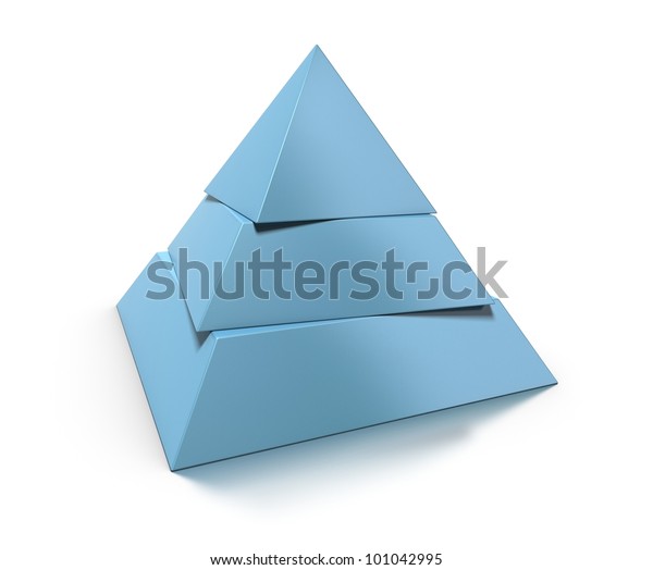 3d Pyramid Three Levels Over White: ilustrações stock 101042995 ...