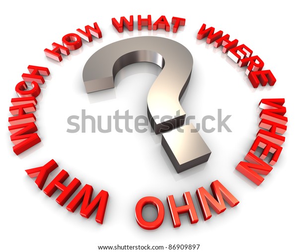 3d Question Mark Encircle Question Words Stock Illustration 86909897 ...