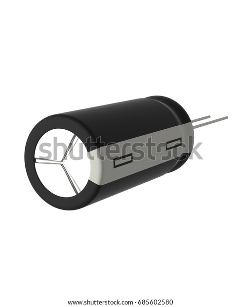 3d Realistic Render Black Electrolytic Capacitor Stock Illustration ...