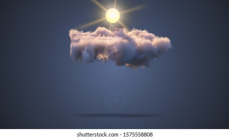 3d Realistic Render Cloud Sun Stock Illustration 1575558808