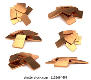 3d Realistic Render Copper Bar Isolated: ภาพประกอบสต็อก 1152694499 ...