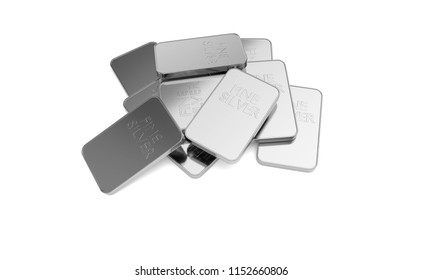 3d Realistic Render Silver Bars Isolated Stock Illustration 1152660806 ...