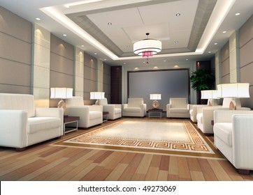 3d Reception Room Rendering Stock Illustration 49273069 | Shutterstock