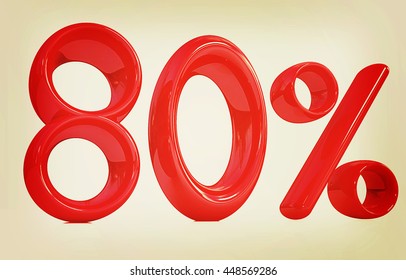 3d Red 80 Eighty Percent On Stock Illustration 448569286 | Shutterstock