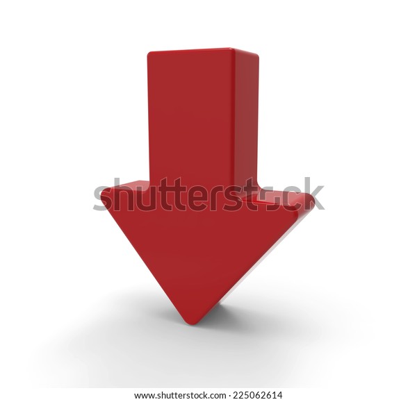 3d Red Arrow Downwards Stock Illustration 225062614
