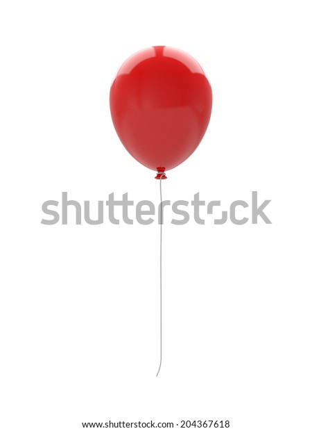 3d Red Balloon Isolated On White Stock Illustration 204367618 ...