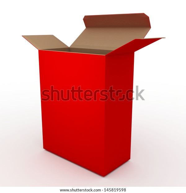 3d Red Box Packaging Blank Template Stock Illustration 145819598 ...