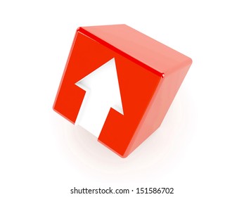 3d Red Cube Arrow Pointing Concept Stock Illustration 151586702 ...