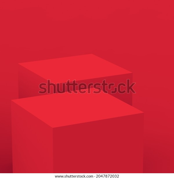 3d Red Cube Box Podium Minimal Stock Illustration 2047872032 | Shutterstock