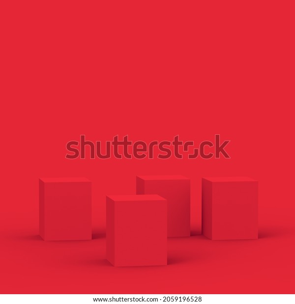 3d Red Cube Box Podium Minimal Stock Illustration 2059196528 | Shutterstock