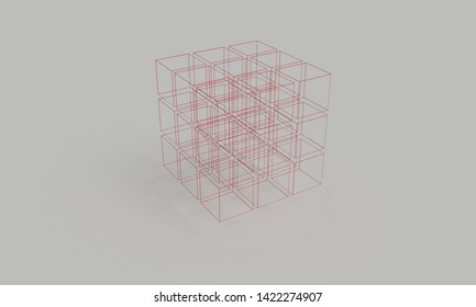 3d Red Cubes 3d Render Illustration Stock Illustration 1422274907 ...