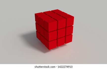 3d Red Cubes 3d Render Illustration Stock Illustration 1422274913