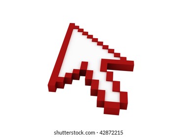 3d Red Cursor Isolated On White Stock Illustration 42872215 | Shutterstock