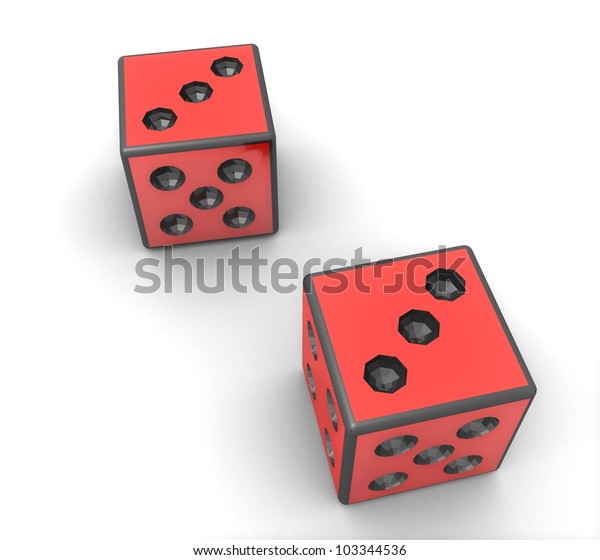 3d Red Dice On White Background Stock Illustration 103344536 | Shutterstock