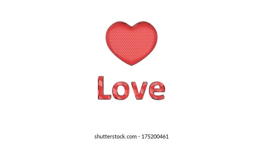 3d Red Heart Red Text Stock Illustration 175200461 | Shutterstock