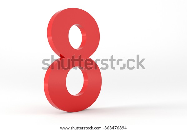 3d Red Number 8 Isolated White Stock Illustration 363476894 | Shutterstock