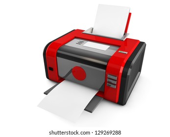 3d Red Printer Stock Illustration 129269288 | Shutterstock