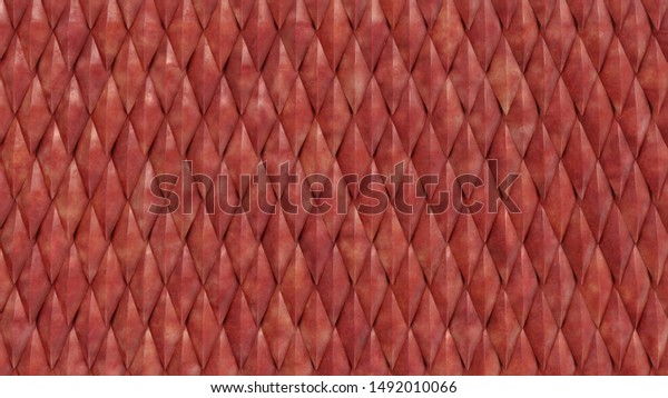 3d Red Scale Dragon Triangle Wall Stock Illustration 1492010066 ...